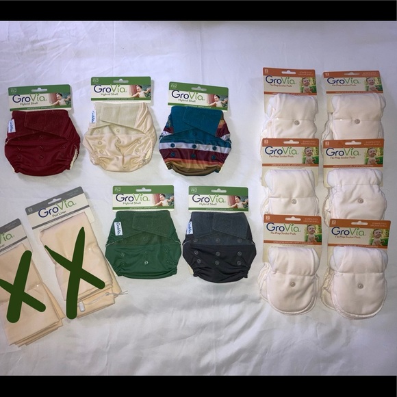 Grovia | Accessories | Lot Of Grovia Hybrid Shells Noprep Soaker Pads ...